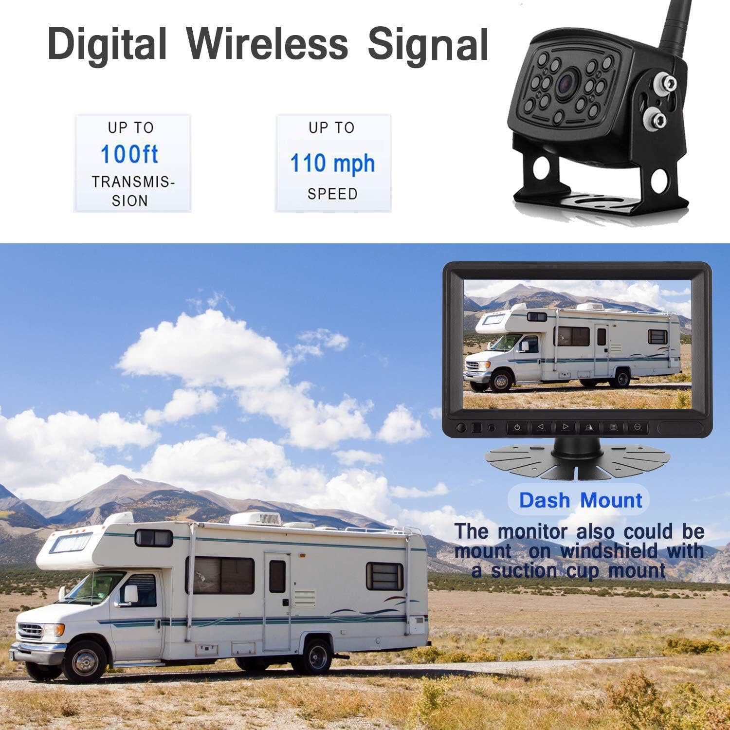HD 960P Wireless Reversing Camera for RVs,Trucks,Trailers with 7 inch ...