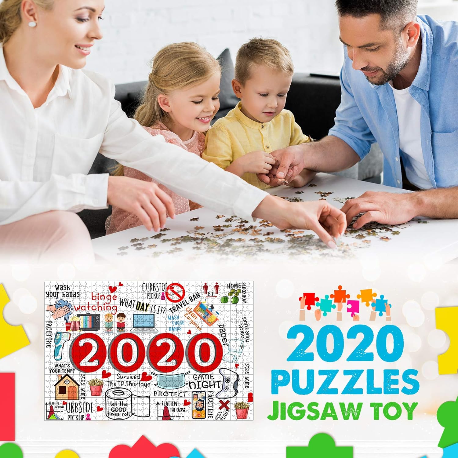 2 Set 2020 Puzzle Jigsaw Toys, 1000 Pieces 2020 Commemoration Jigsaw ...