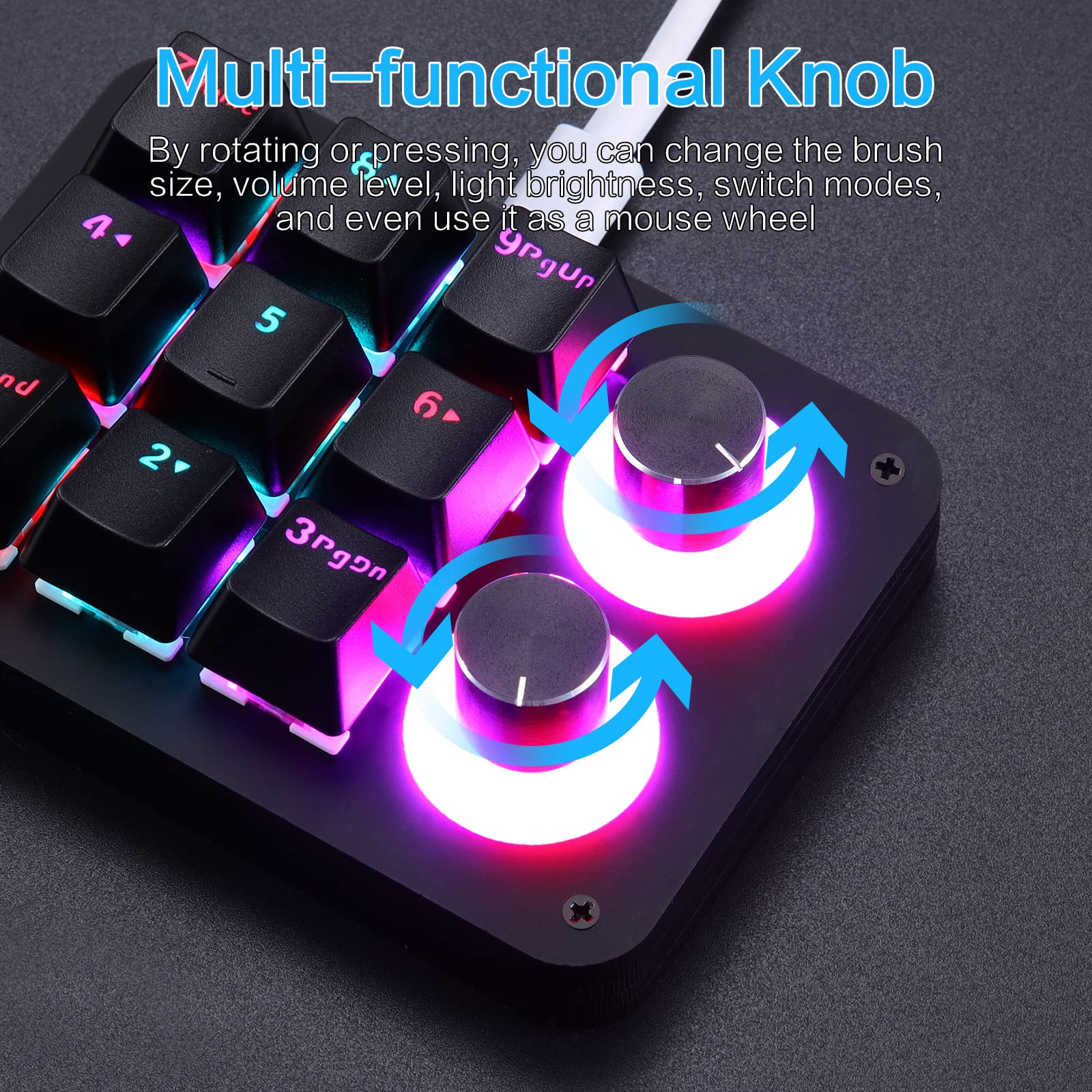 Mua Koolertron 9-Key Mechanical Numpad with 2 Programmable Knobs, LED ...