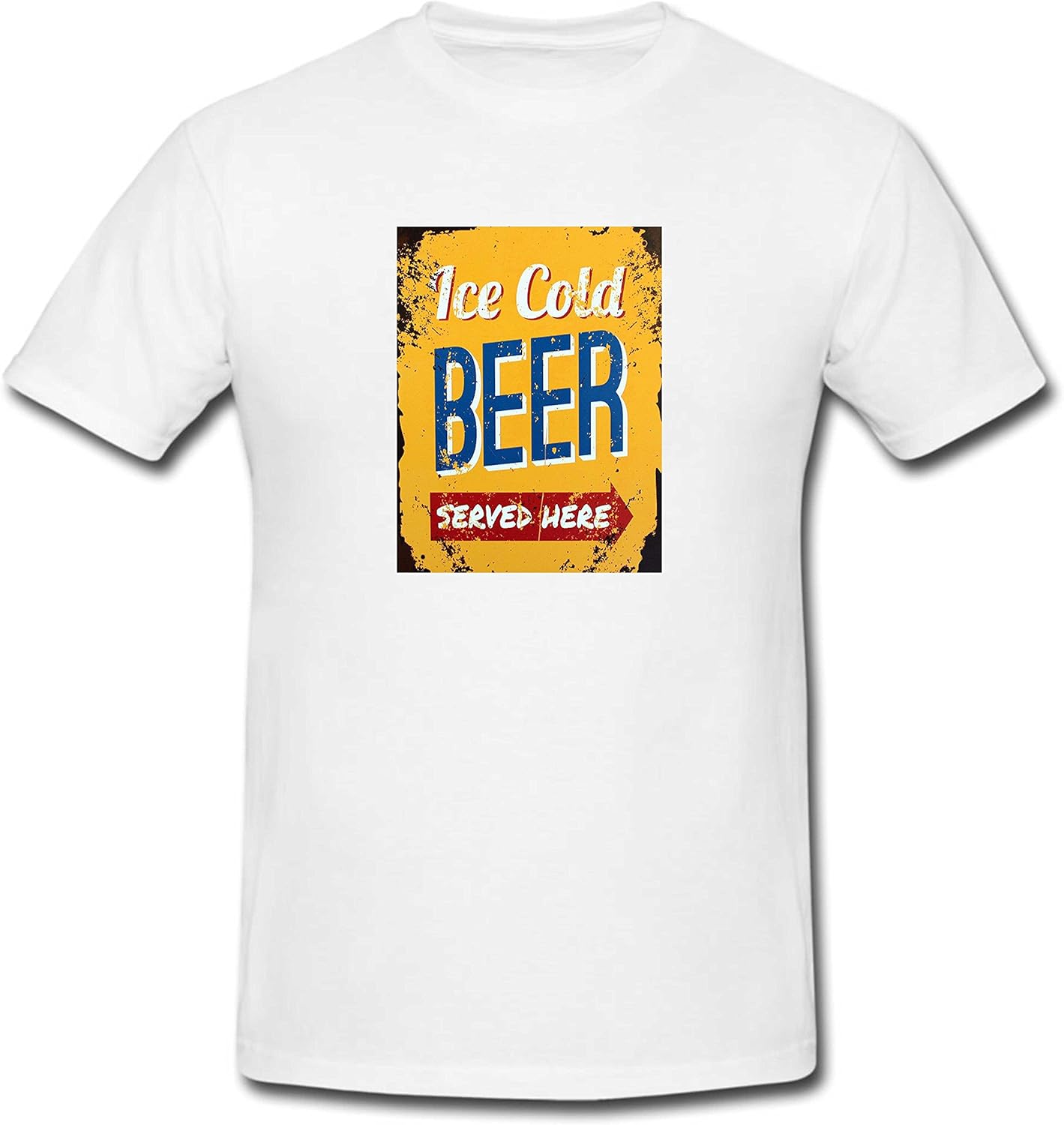 Coole Designer T Shirt Ice Cold Beer Served here Shabby Chic: Amazon.co ...