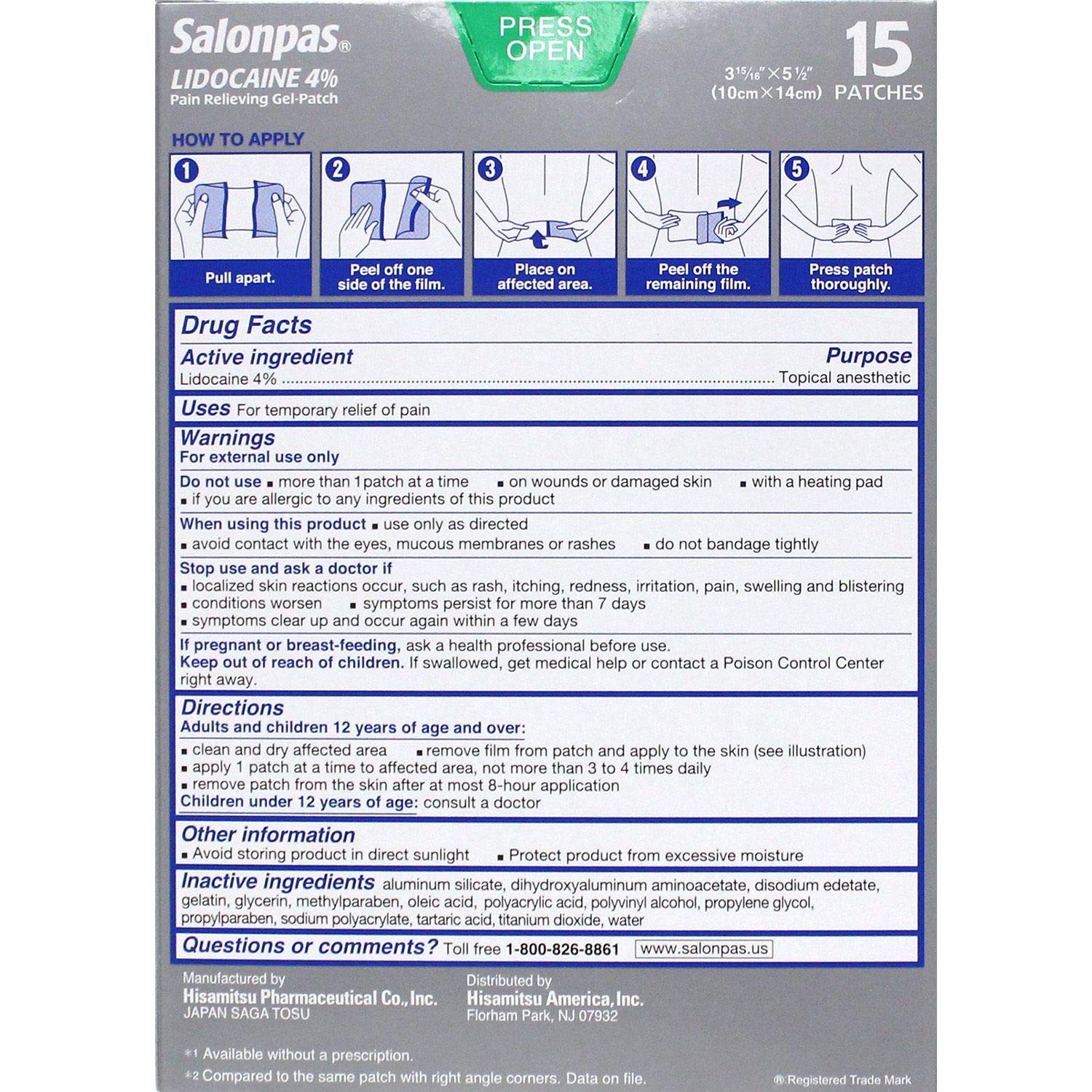 Mua Salonpas Lidocaine Gel-Patch (15 Count) (2 Pack) trên Amazon Mỹ ...