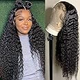 Amazon.com : Bling Hair 26 Inch Deep Wave Lace Frontal Wig Human Hair ...