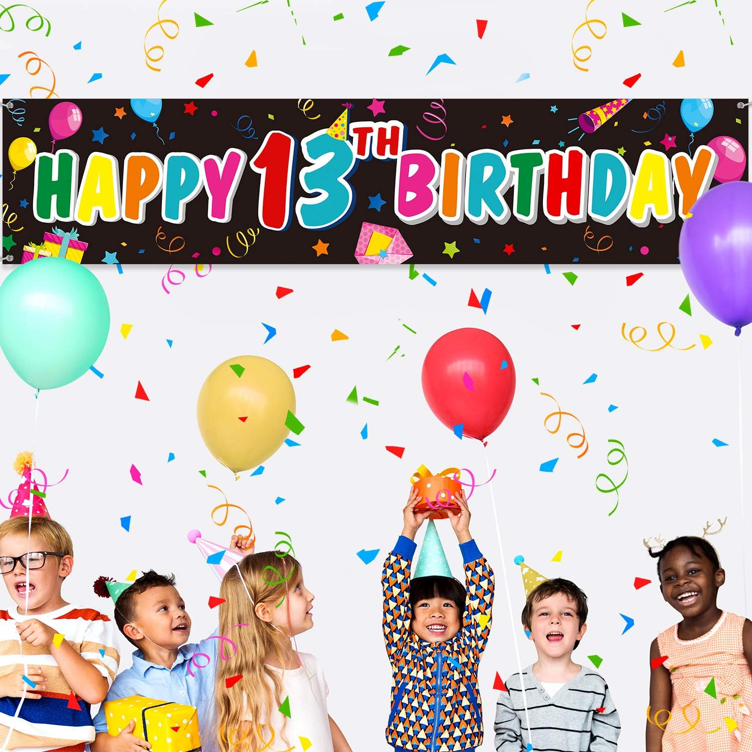 Bandera De Happy 13th Birthday Bandera De Celebraci n De Saludos Y