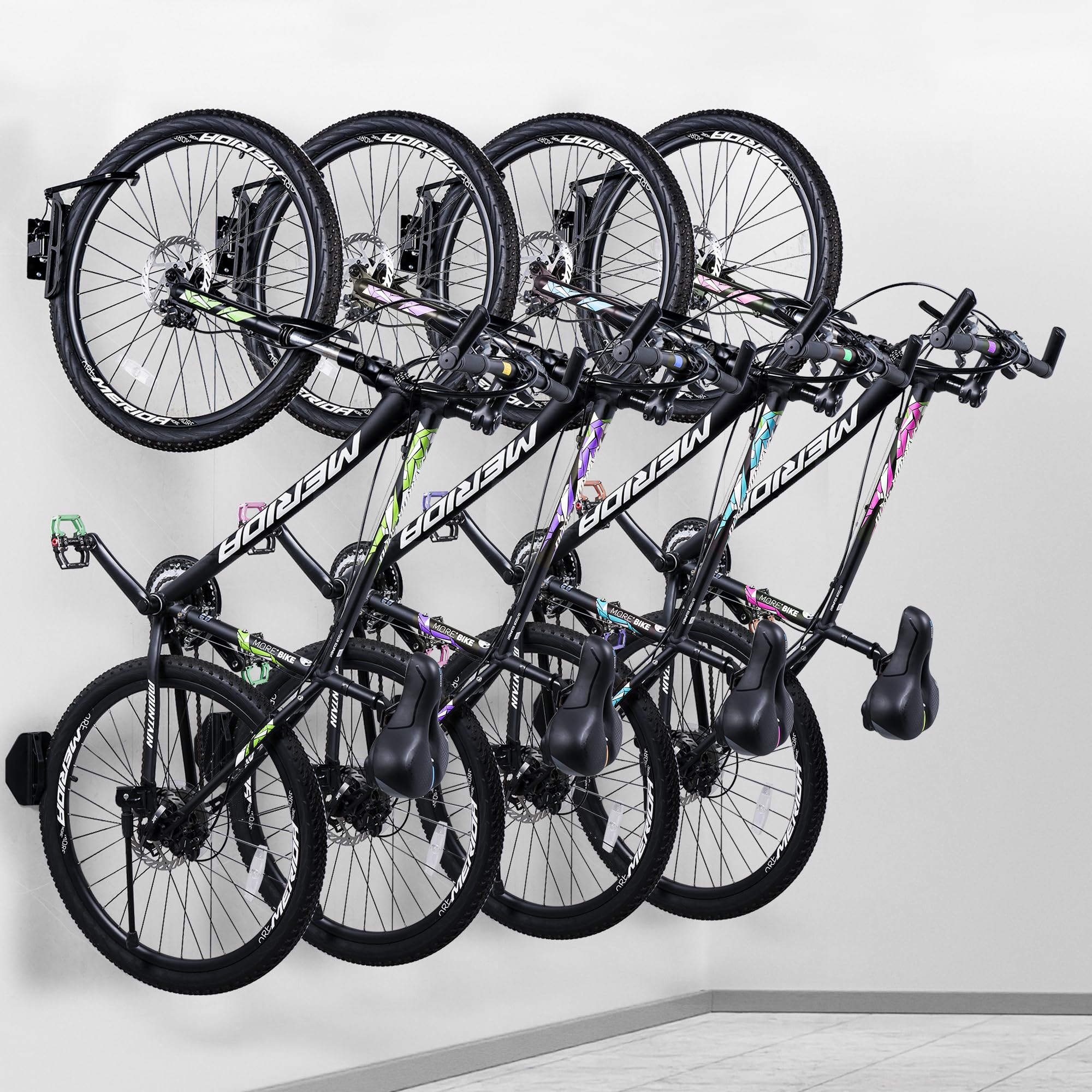Swivel Bike Wall Mount | 4 Pack, Holds 66 LBS | Garage Bike Rack Wall ...