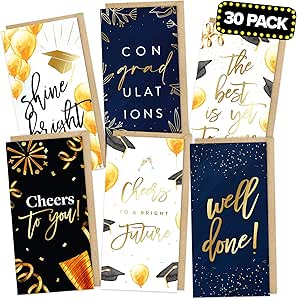 Amazon.com : Graduation Cards 2022 Pack of Money Holder Cards - Bulk 30 ...
