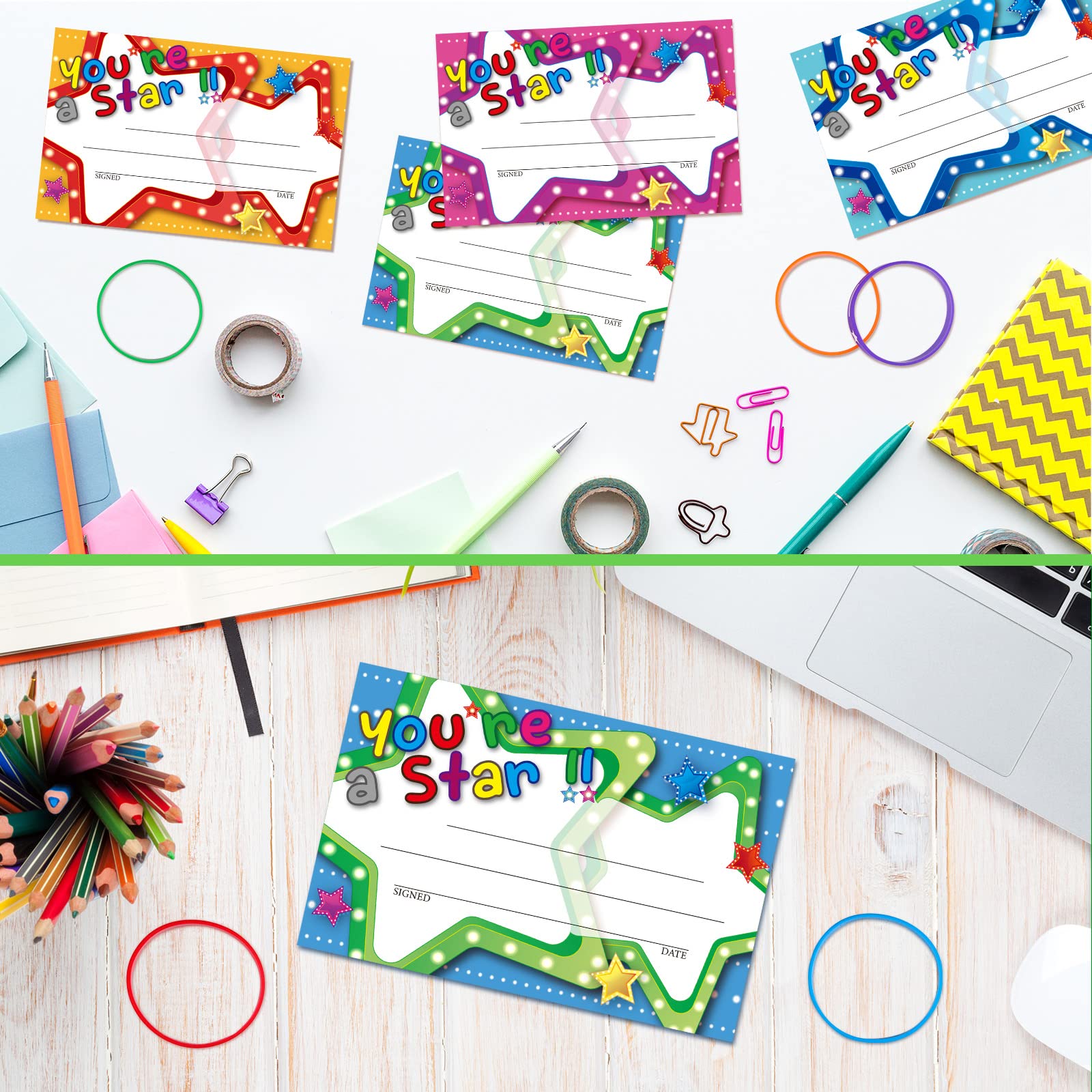 Mua Junkin 32 Pcs Star Student Certificate Award Wristband Happy ...