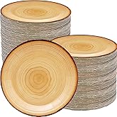 Amazon.com: Whaline 50Pcs 9 Inch Wood Grain Disposable Paper Plates ...