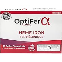 Optifer Alpha heme iron supplement for Iron Deficiency Anemia (30, 1 ...