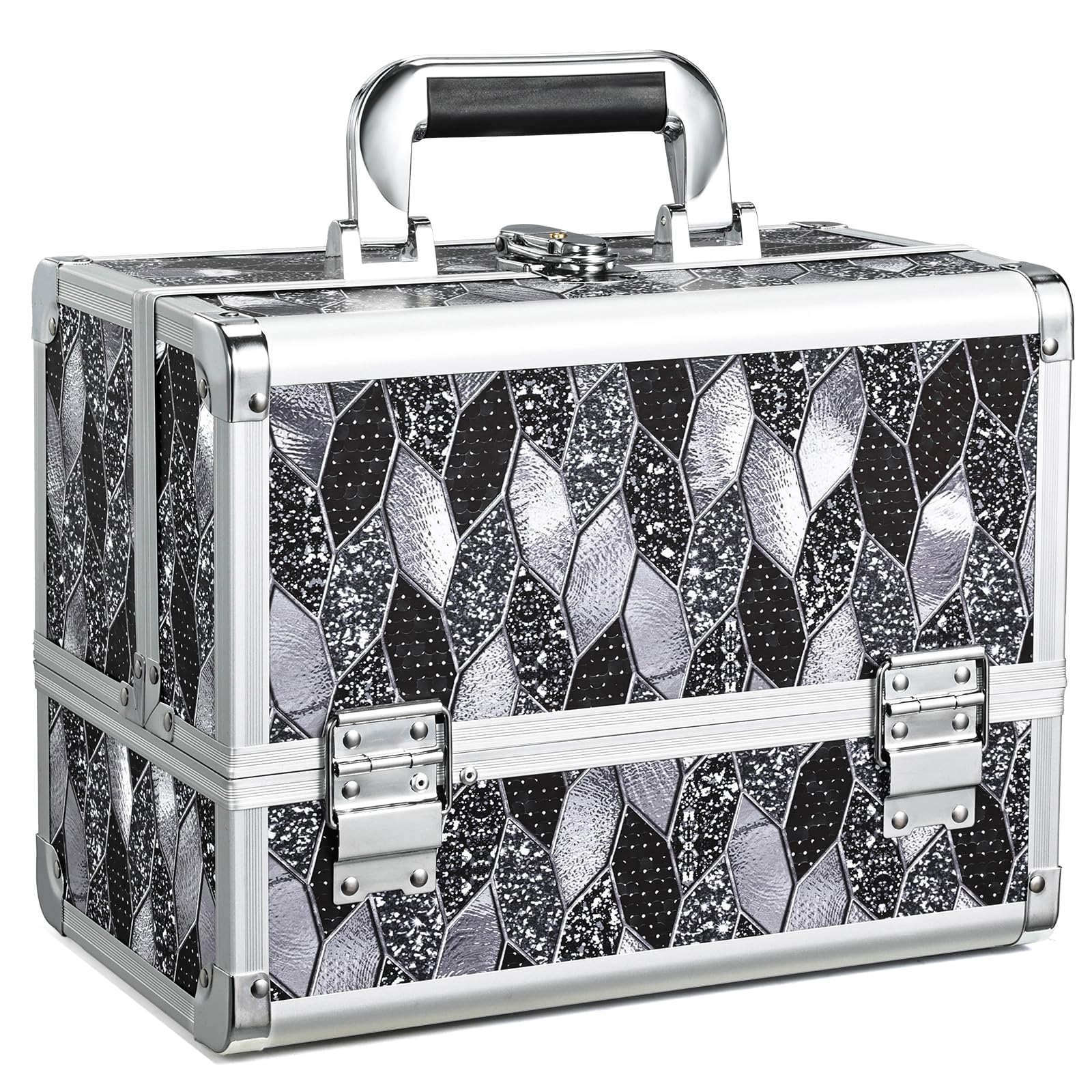 Joligrace Makeup Box 10 Inch Cosmetic Train Case for Women Travel ...