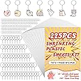 Amazon.com: 225PCS Shrinky Dink Sheets Keychains Kit,Shrink Plastic Sheets Kit with 25PCS ...