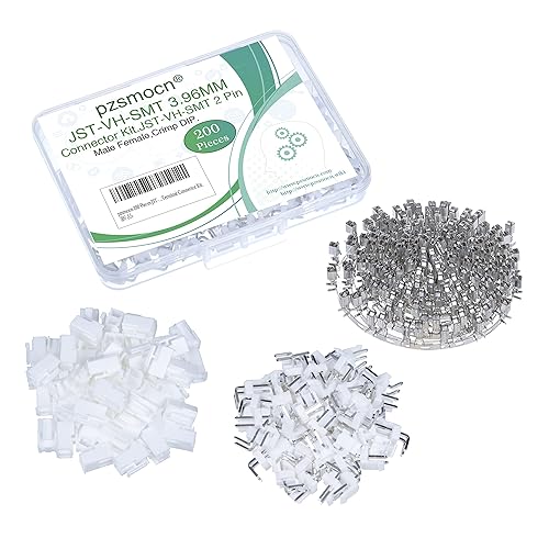 pzsmocn 200 Pieces / 50 Sets JST VH SMT 3.96 mm Pitch 2 Pin Female Housing and Male Adapter ...