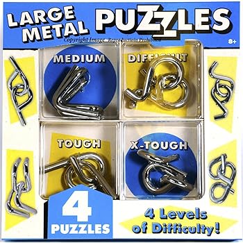 Amazon.com: KAILIMENG Brain Teaser Metal Wire IQ Puzzle - Mind Game 3D ...