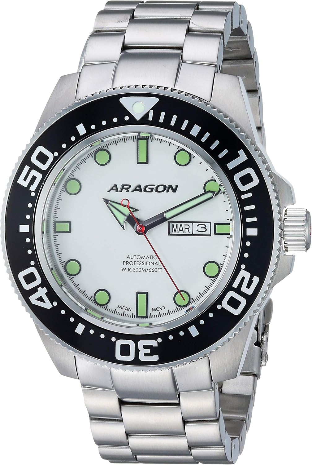 Amazon.com: Aragon Men's Automatic-self-Wind Watch with Stainless-Steel ...