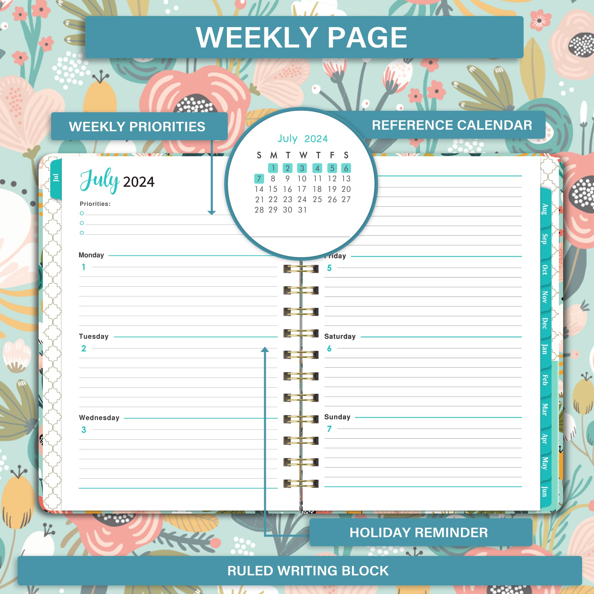 Mua 2024-2025 Planner - Academic Planner form July 2024 to June 2025, 6 ...