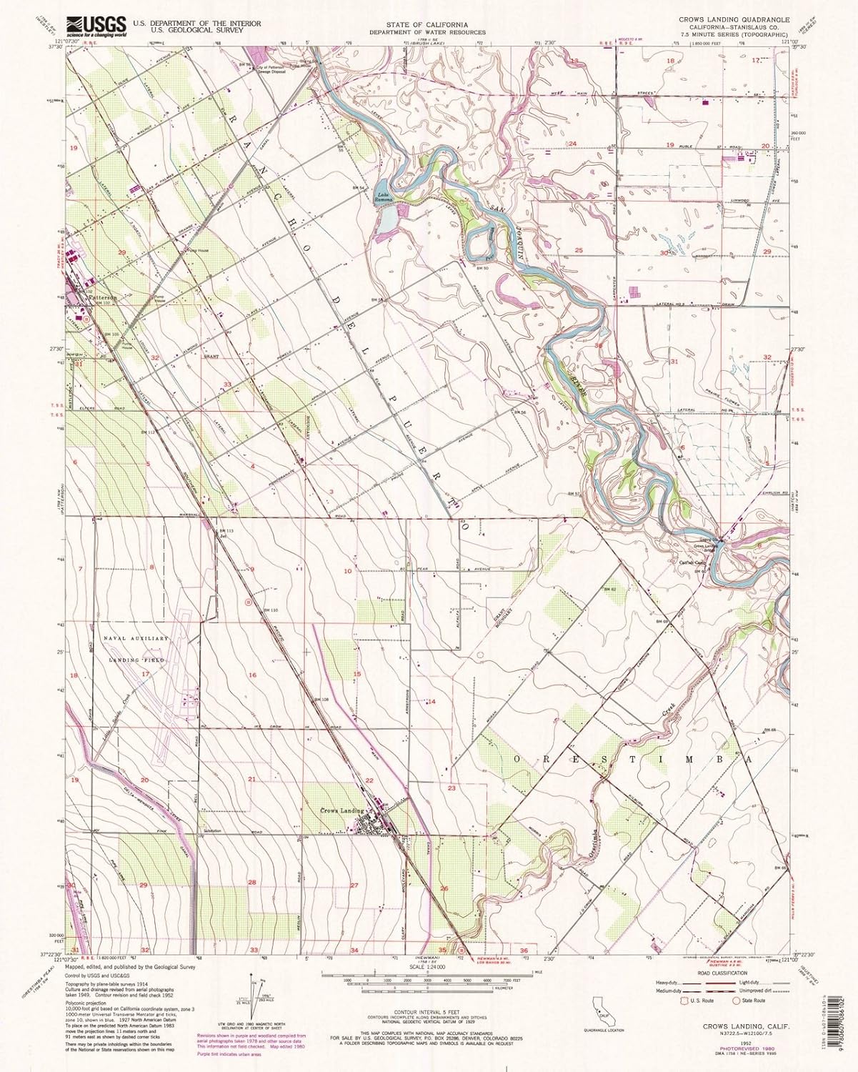 Amazon.com: California Maps - 1952 Crows Landing, CA - USGS Historical ...