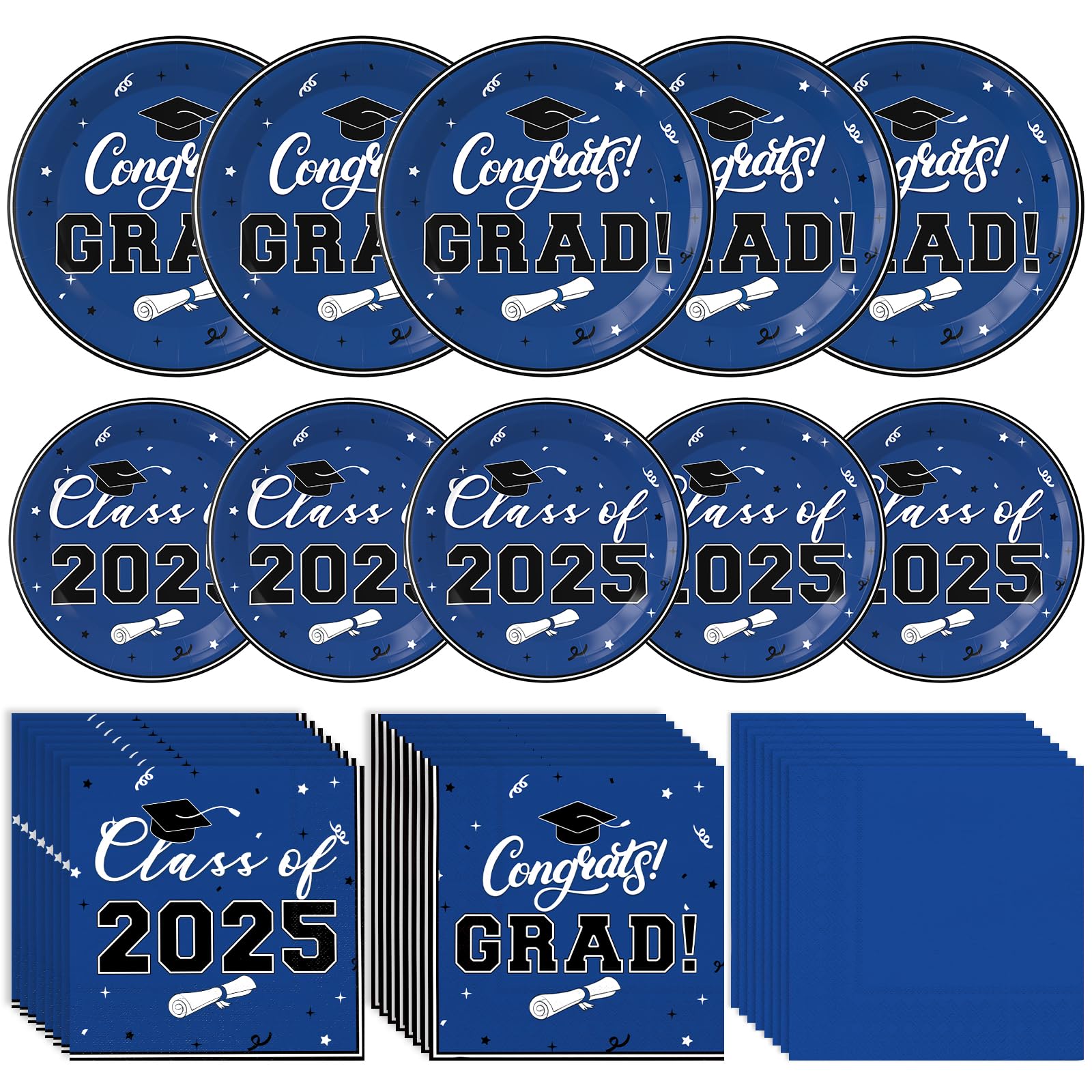Graduation Decorations 2025, 200 Pcs Navy Blue Class of 2025 ...