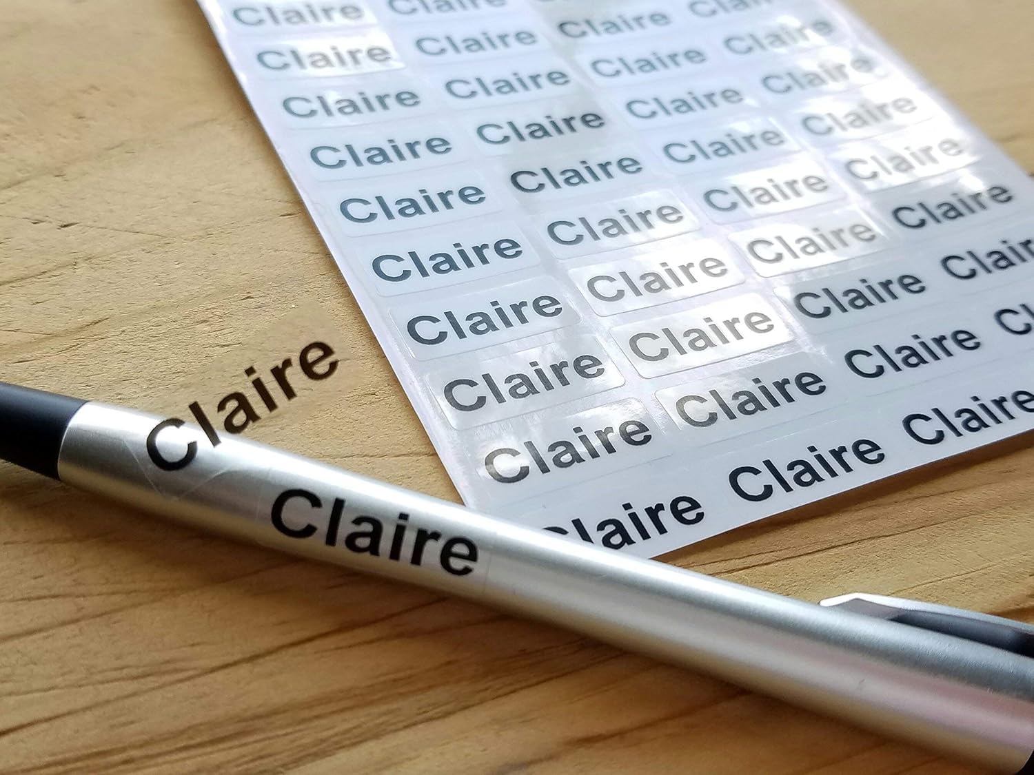 Amazon.com: 144 Clear Transparent Small Name Stickers -Daycare Labels ...