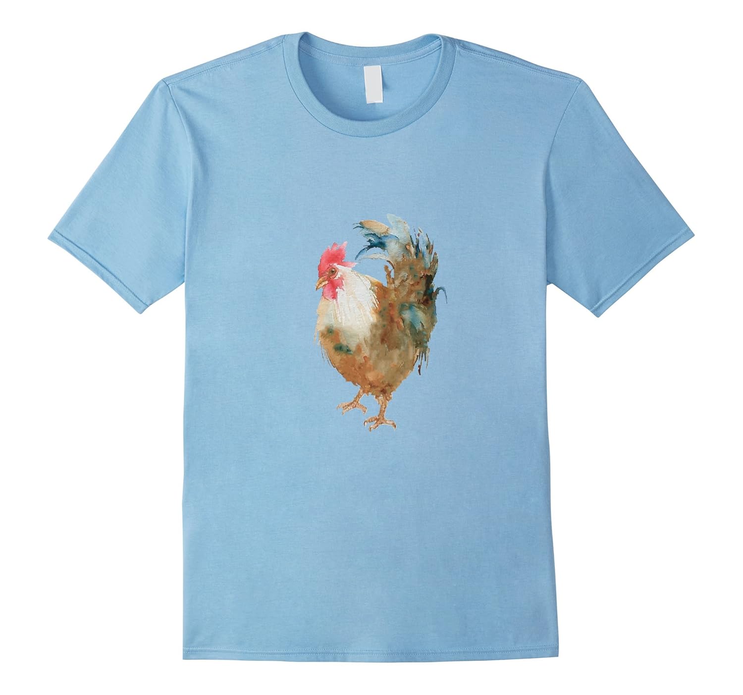Rooster Watercolour T-Shirt, Chicken Art, Love Chicken Shirt-4LVS ...