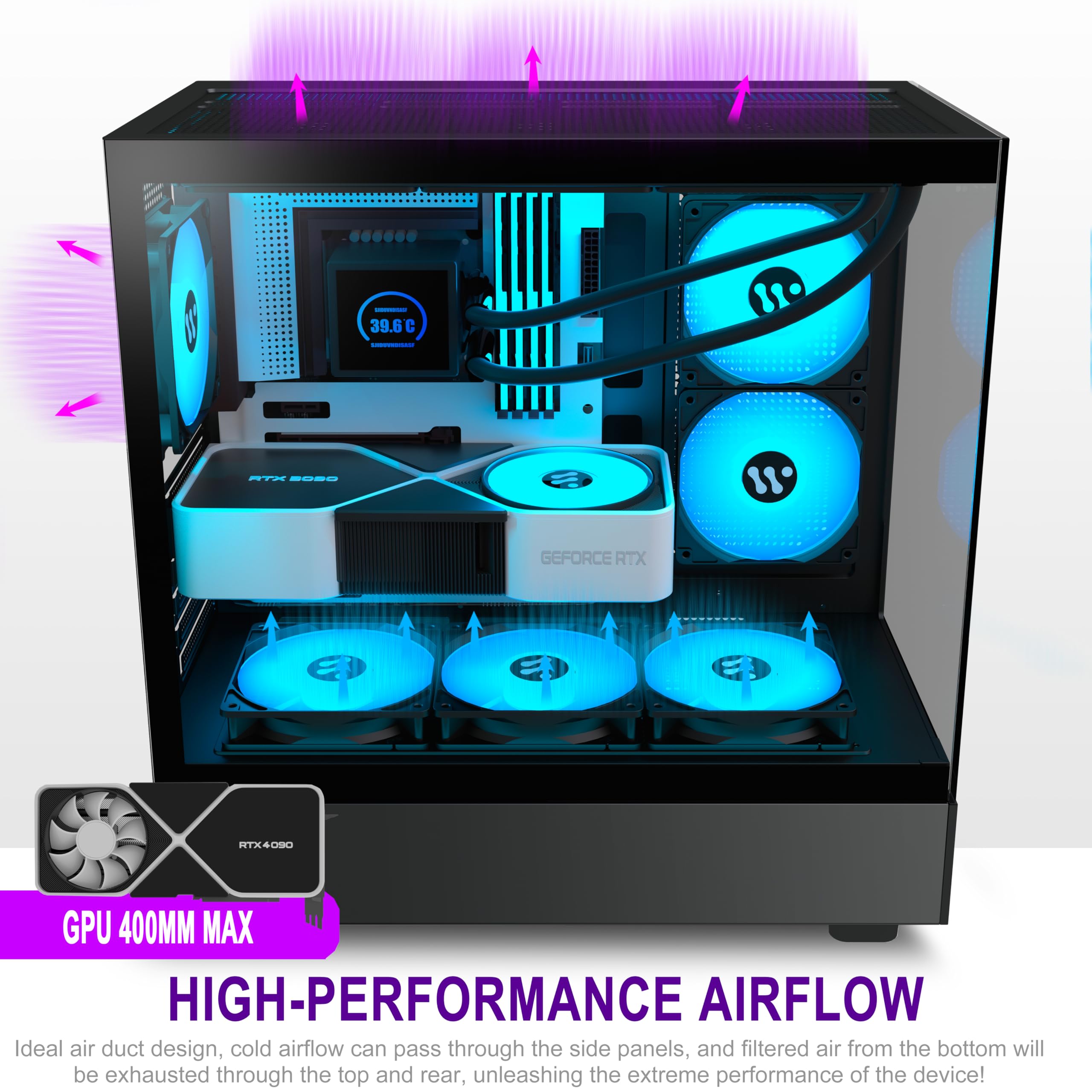 Mua KEDIERS PC CASE ATX 6 PWM ARGB Fans Pre-Installed, USB 3.0 Mid Tower Computer Case with Full ...