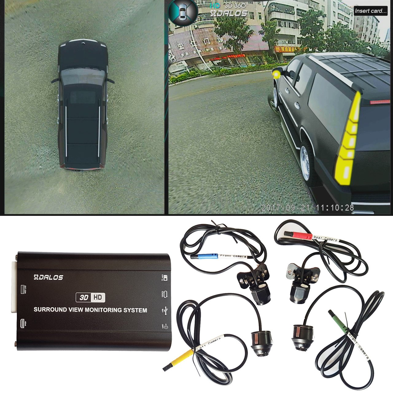 3D HD 360 Car Surround View Monitoring System Bird View System 4