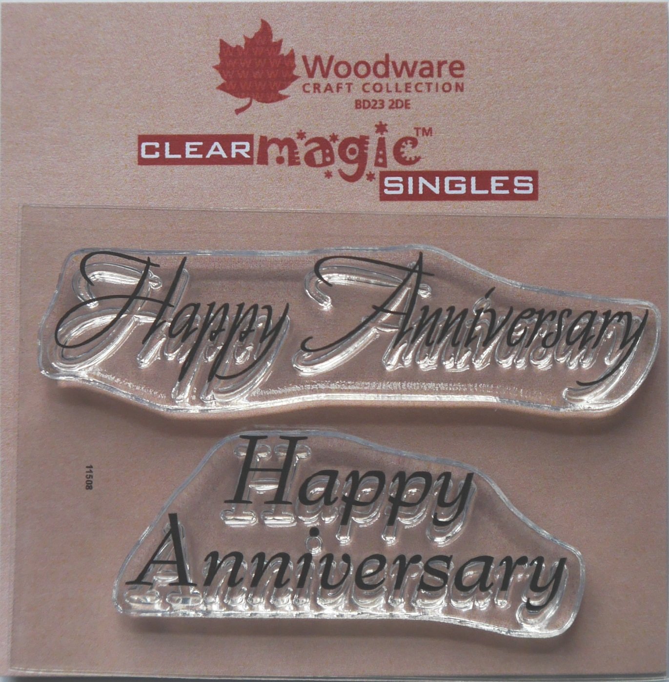 Woodware Clear Acrylic Stamp Set HAPPY ANNIVERSARY Set of 2: Amazon.co ...