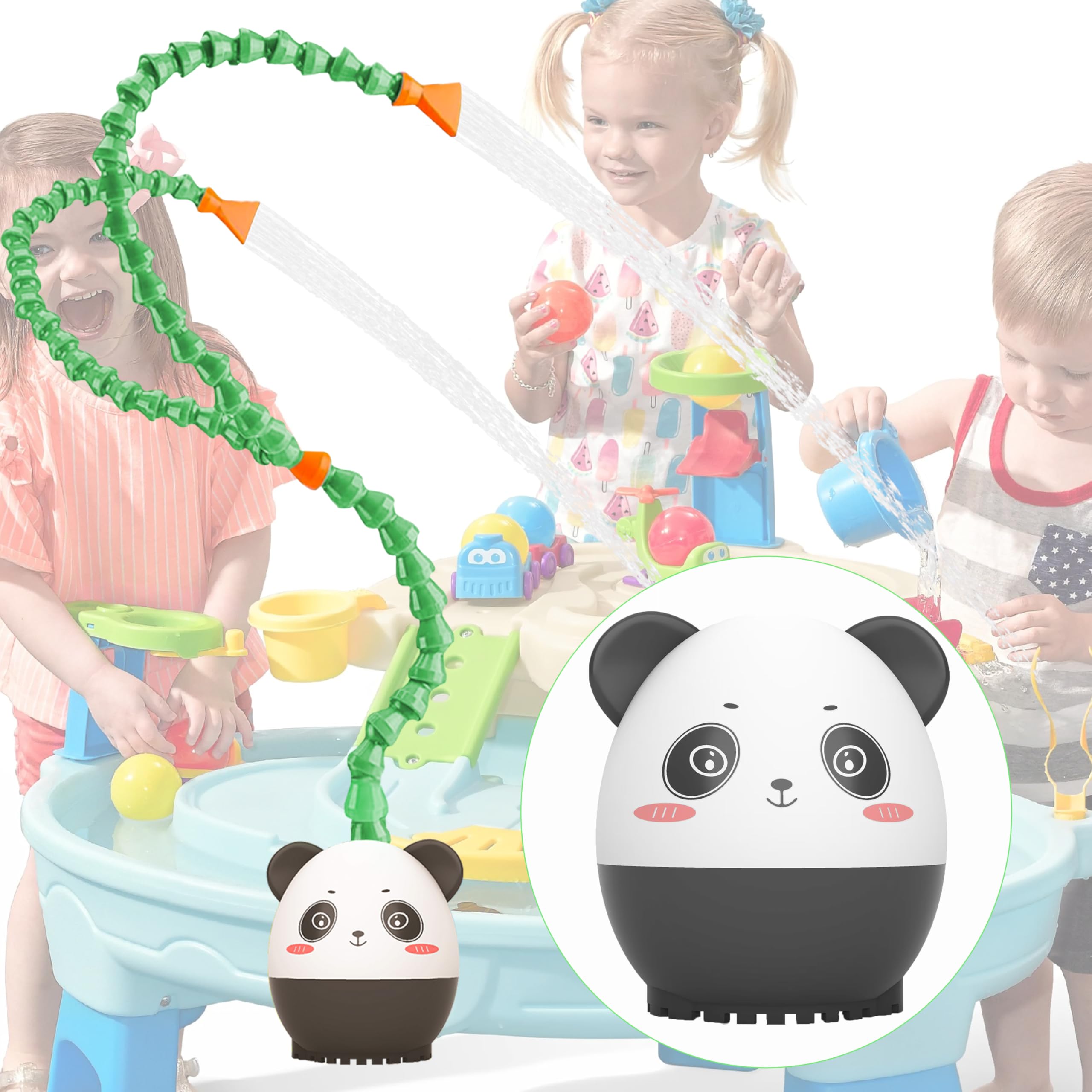 Panda Outdoor Water Table Play Pump - Dual Hose Design-Toddler Outdoor ...