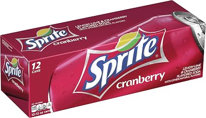 Sprite Cranberry 12 x 355ML Cans (Lemon-Lime & Cranberry Flavoured Soda ...