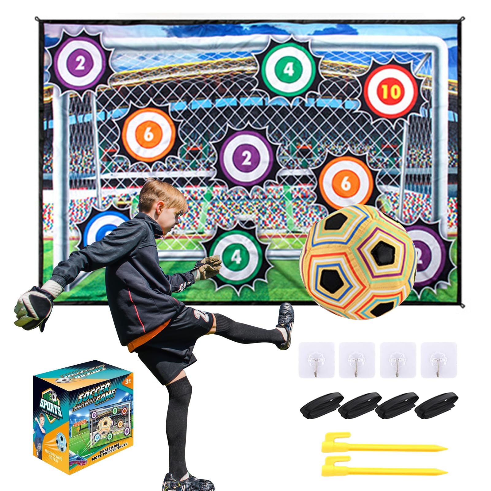 Soccer Ball Game Set for Kids, Soccer Ball Indoor Target Toss Party ...