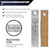 Pacific Arc Stainless Steel 6 Inch Metal Ruler Non-Slip Cork Back, with ...
