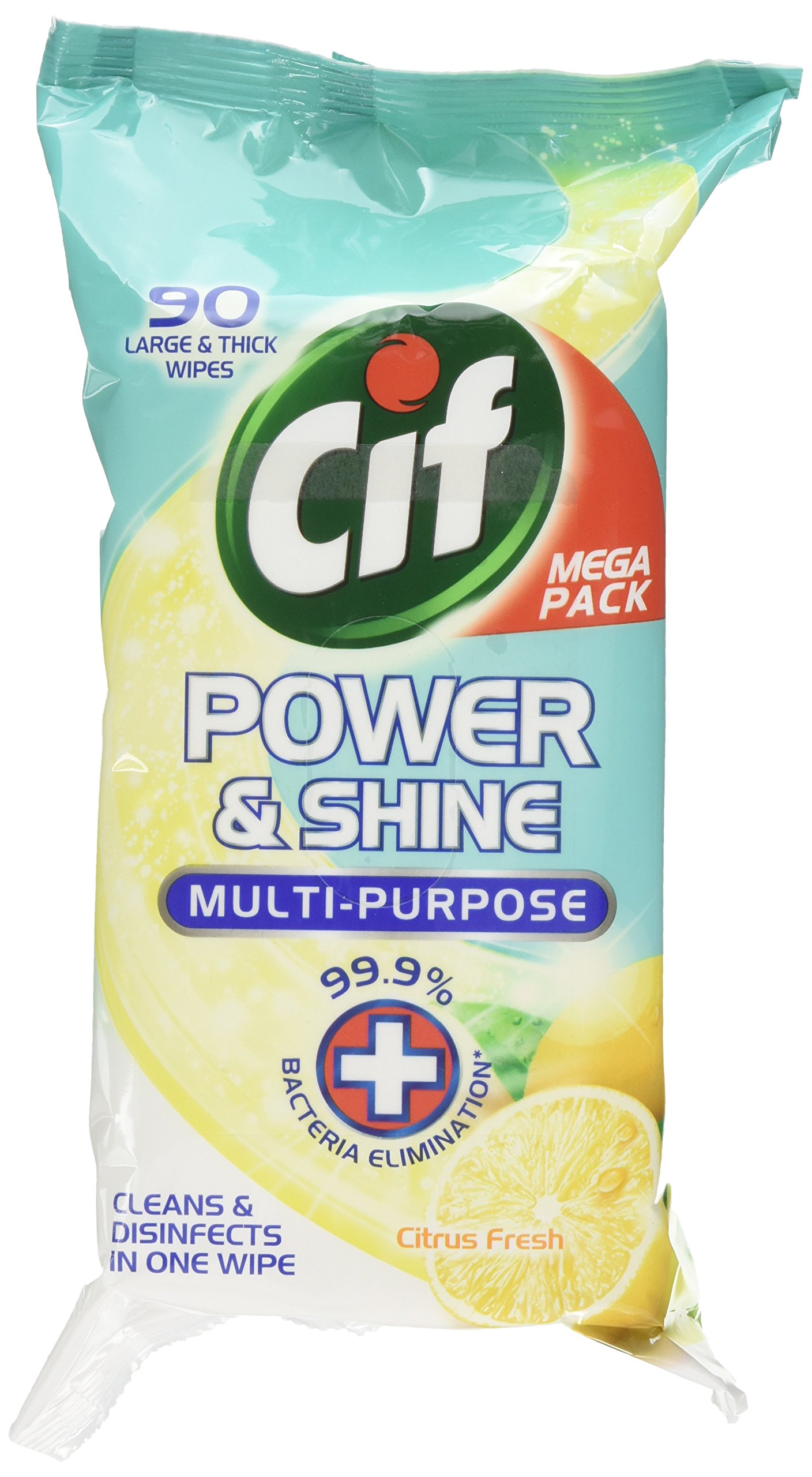 Cif Power and Shine Citrus Fresh Antibacterial Wipes, Pack of 4- Buy ...
