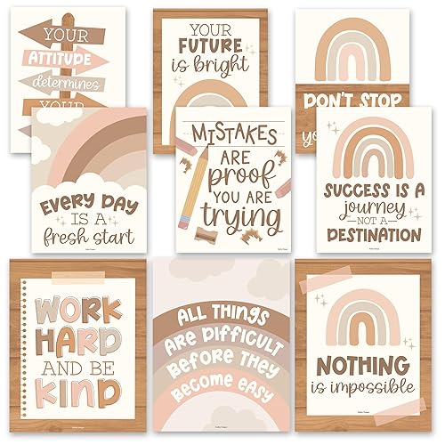 Hadley Designs Motivational Posters for Classroom - 9 Growth Mindset ...