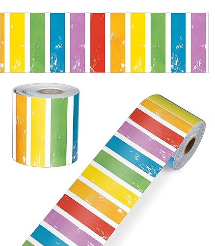 Carson Dellosa All are Welcome 65Ft of Striped Rainbow Bulletin Board ...