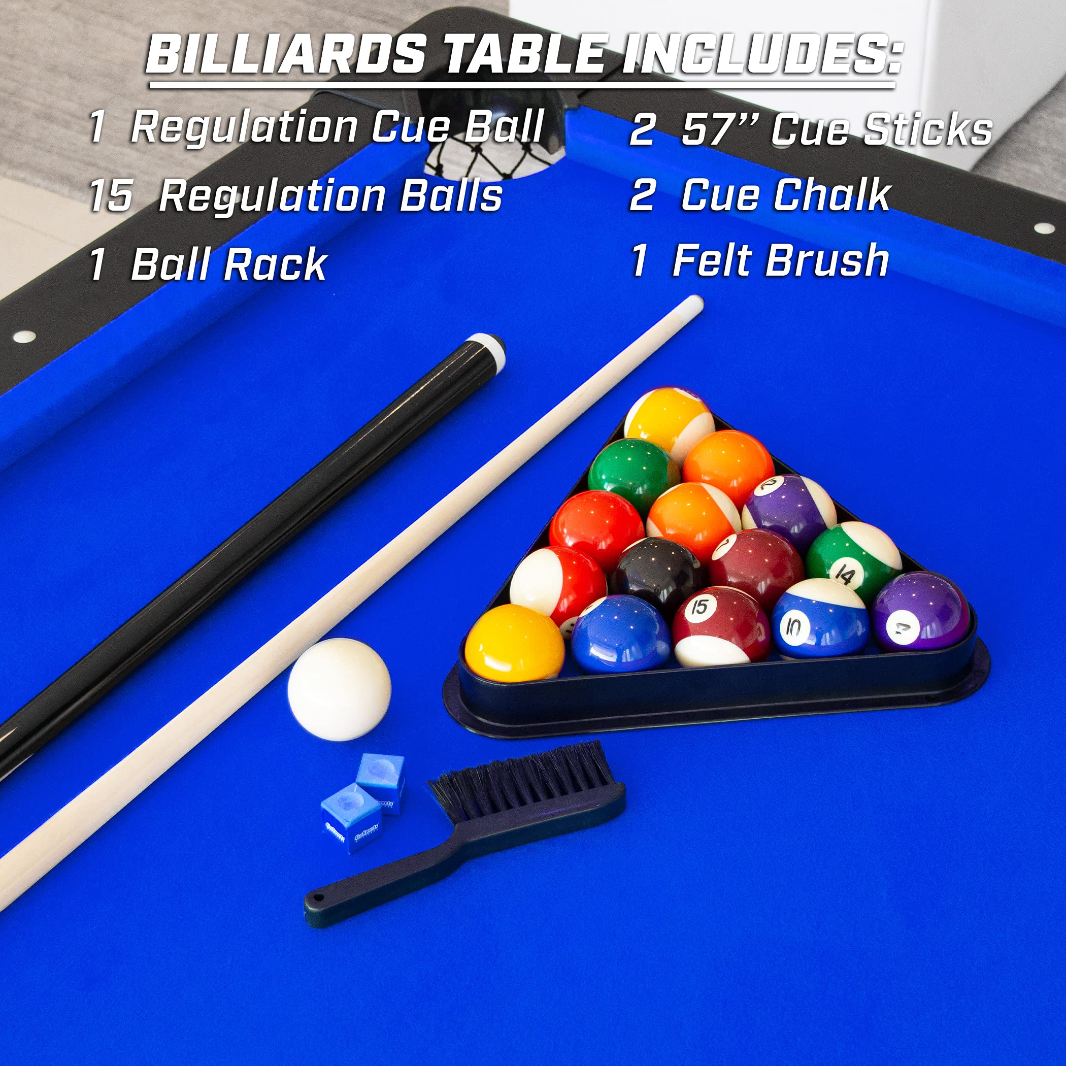 GoSports 7 Ft Billiards Table - Portable Pool Table - Includes Full Set ...