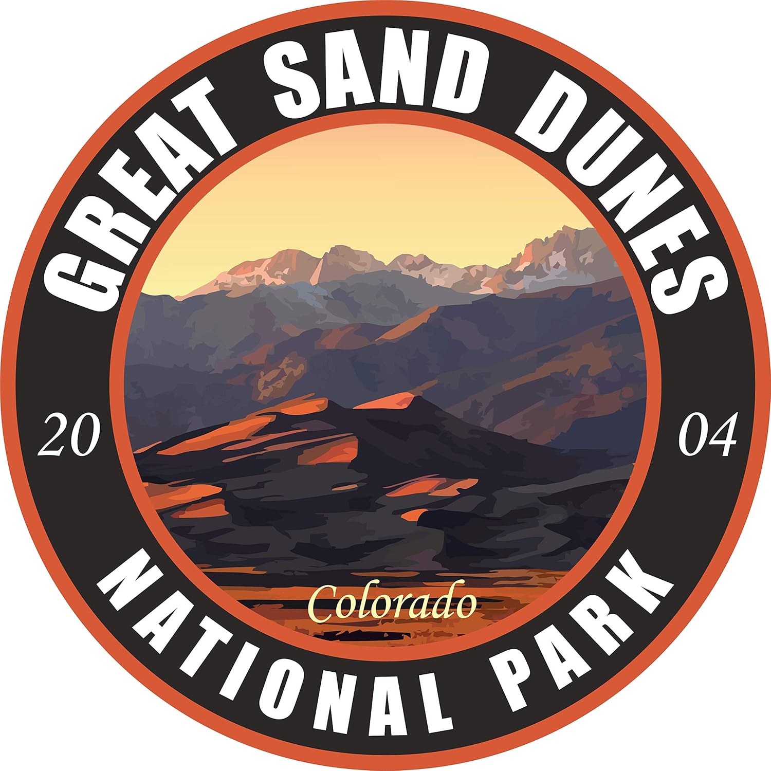 Amazon.com: Great Sand Dunes National Park Sticker Vinyl Black Round ...