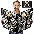 Amazon.com : Turypaty Large 50th Birthday Card With Envelope for Men Women, 1975 Black Gold ...