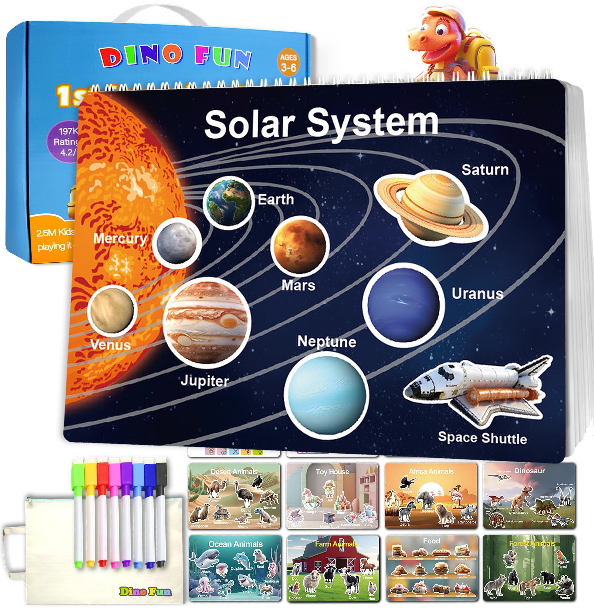 Dino Fun Montessori Busy Book for Toddlers & Kids | Preschool Learning ...