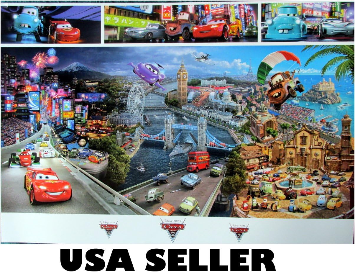 Amazon.com: Cars 2 world landmarks 4-panel POSTER 21 x 14.5 higher qual ...