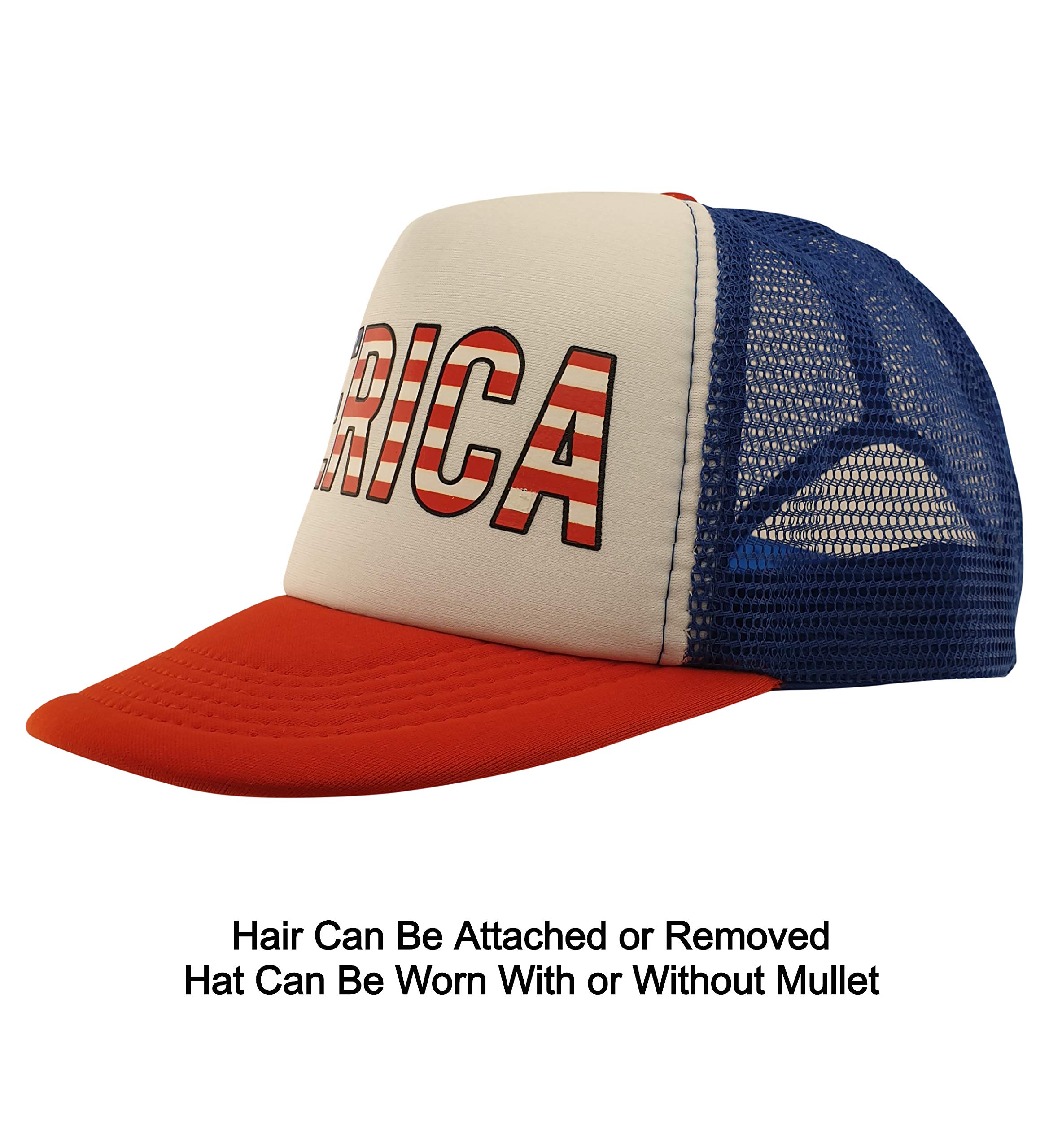 Mua USA Mullet Hat Brown Wig Merica Redneck 4th of July All American ...