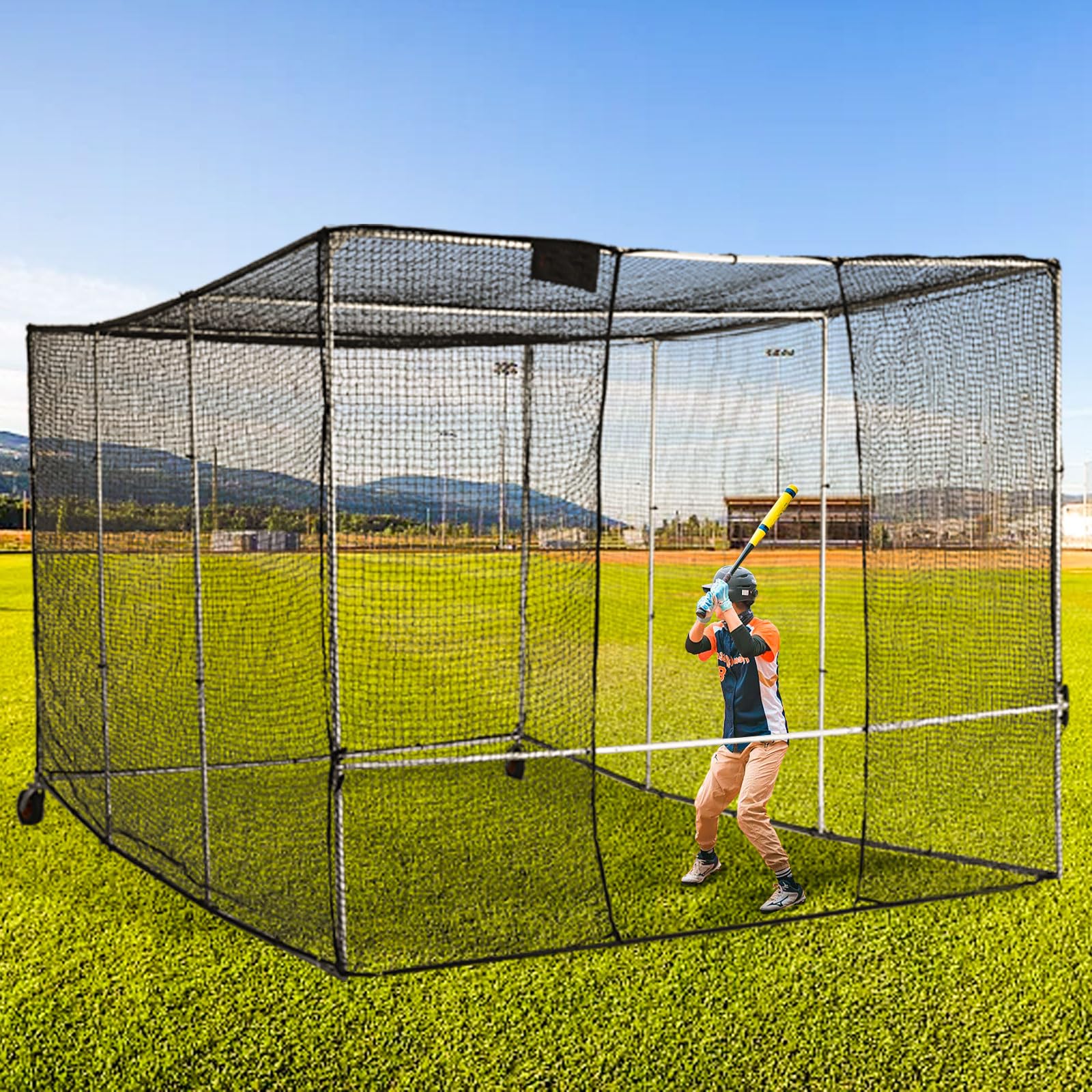 Portable Outdoor Softball Baseball Batting Hitting Cages with Frame and ...