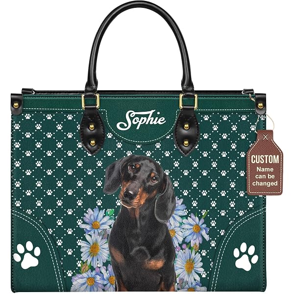 Leather Bag Personalized Dog Tote Bag, Custom Dog Mom Gift, Dog Toys ...