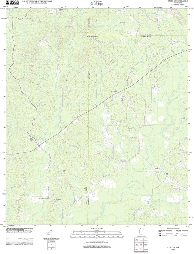 Amazon.com: 2012 Ethel, MS - Mississippi - USGS Historical Topographic ...
