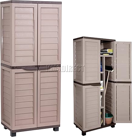 Starplast Outdoor Plastic Garden Utility Cabinet With 4 Shelves and ...