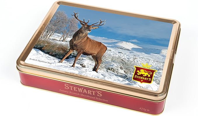 Stewart's Scottish Highland Stag Tin with Shortbread Biscuits 400 g ...