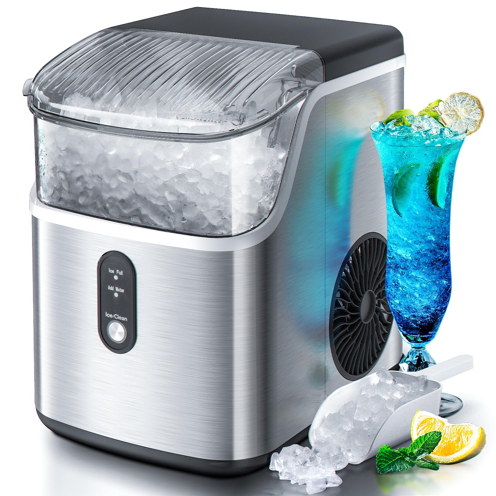 Nugget Countertop Ice Maker with Soft Chewable Pellet Ice, Pebble ...