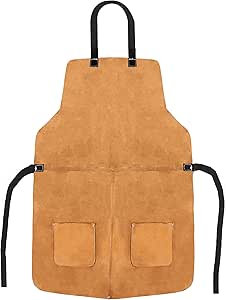 Big and Tall Split-Cowhide Leather Grinder's Shop Utility Apron With ...