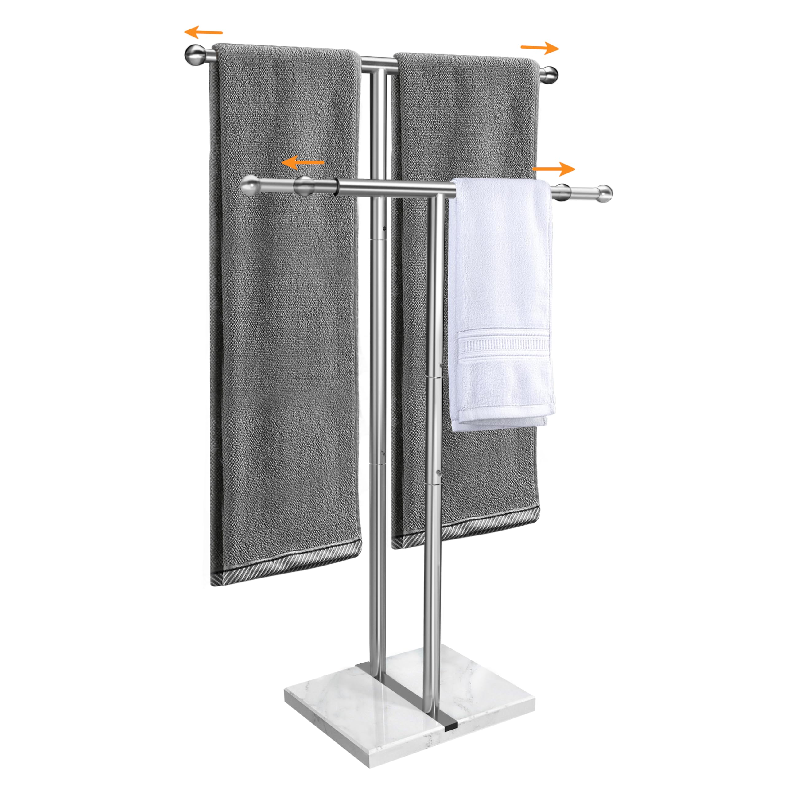 Kayfia 40" Standing Towel Rack with Weighted Marble Base, Width ...