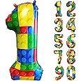 Amazon.com: 32 Inch Building Block Number 1 Balloons One Balloon for ...
