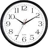 Amazon.com: Bernhard Products Black Wall Clock Silent Non Ticking 10 ...