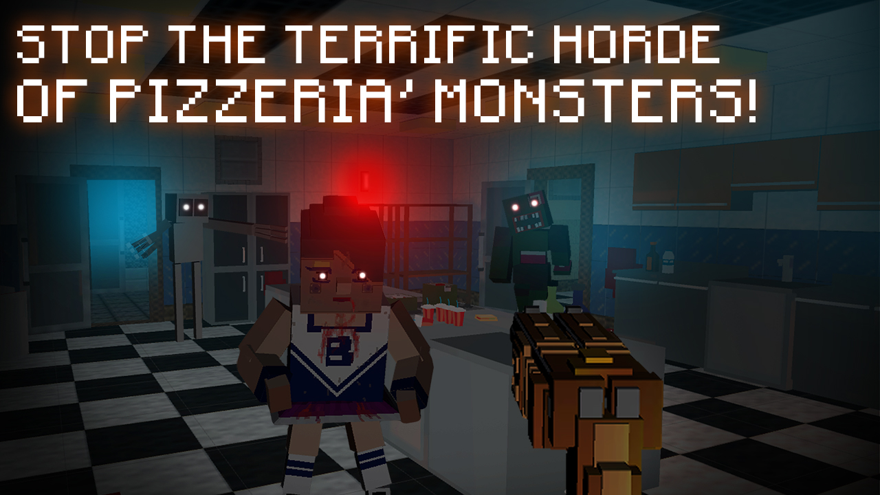 Amazon.com: 5 Nights Pizzeria Blocky Shooter | Horror Pixel Scary ...
