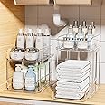 Delamu 2 Sets of 2-Tier Clear Under Sink Organizers and Storage, Multi ...